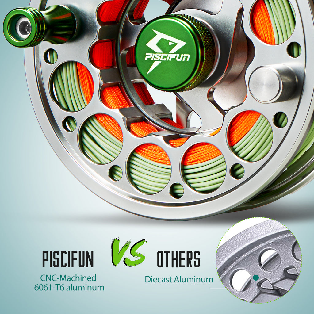 Piscifun Sword Fly Fishing Reel, CNC-Machined Aluminum Alloy Fly Reel ...