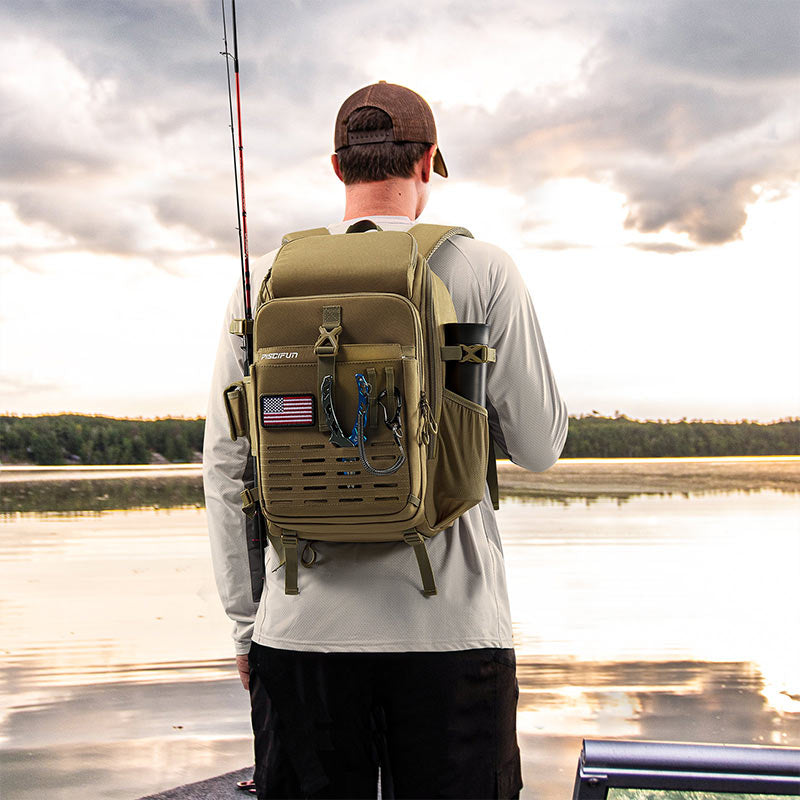 Fishing Backpack with Rod & Gear Holder, MOLLE system | Piscifun