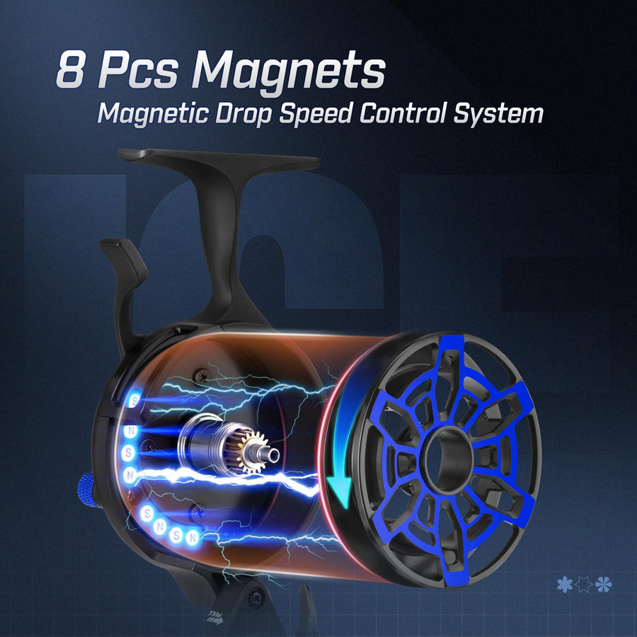 Piscifun ICX Frost Carbon Ice Fishing Reel, Inline Ice Reel, Innovative Structure Design ...